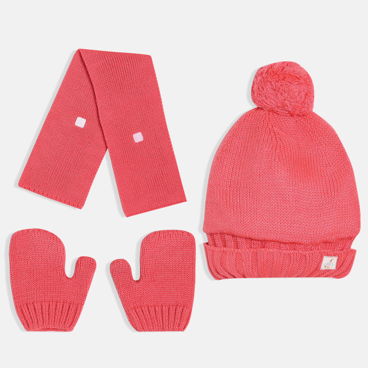 Girls Winter Accessories Set -Pink – MiniKlub.in